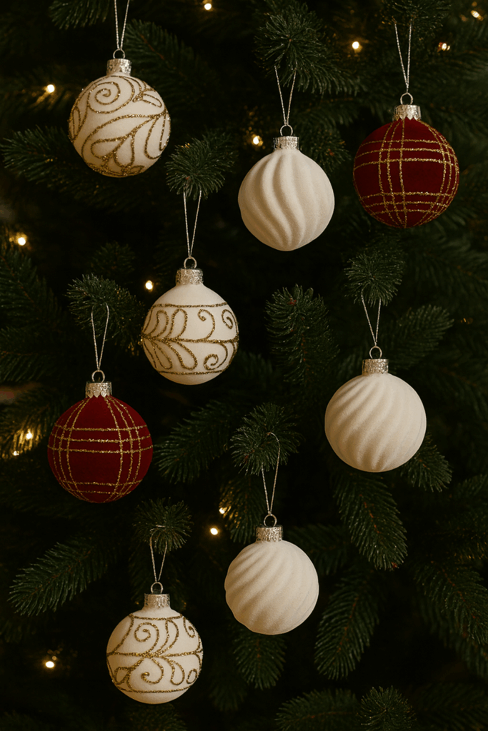 Crimson Noel 8cm Xmas Baubles- 12/pk - Home Land Furnishings